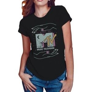MTV | Tops | Mtv Graphic Tshirt Crewneck Short Sleeve Black I Want My ...